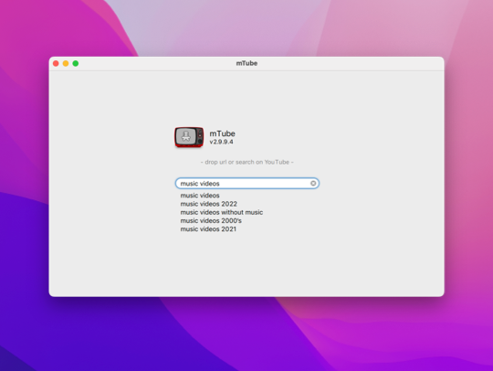 mTube - free macOS and Windows standalone YouTube player without ads